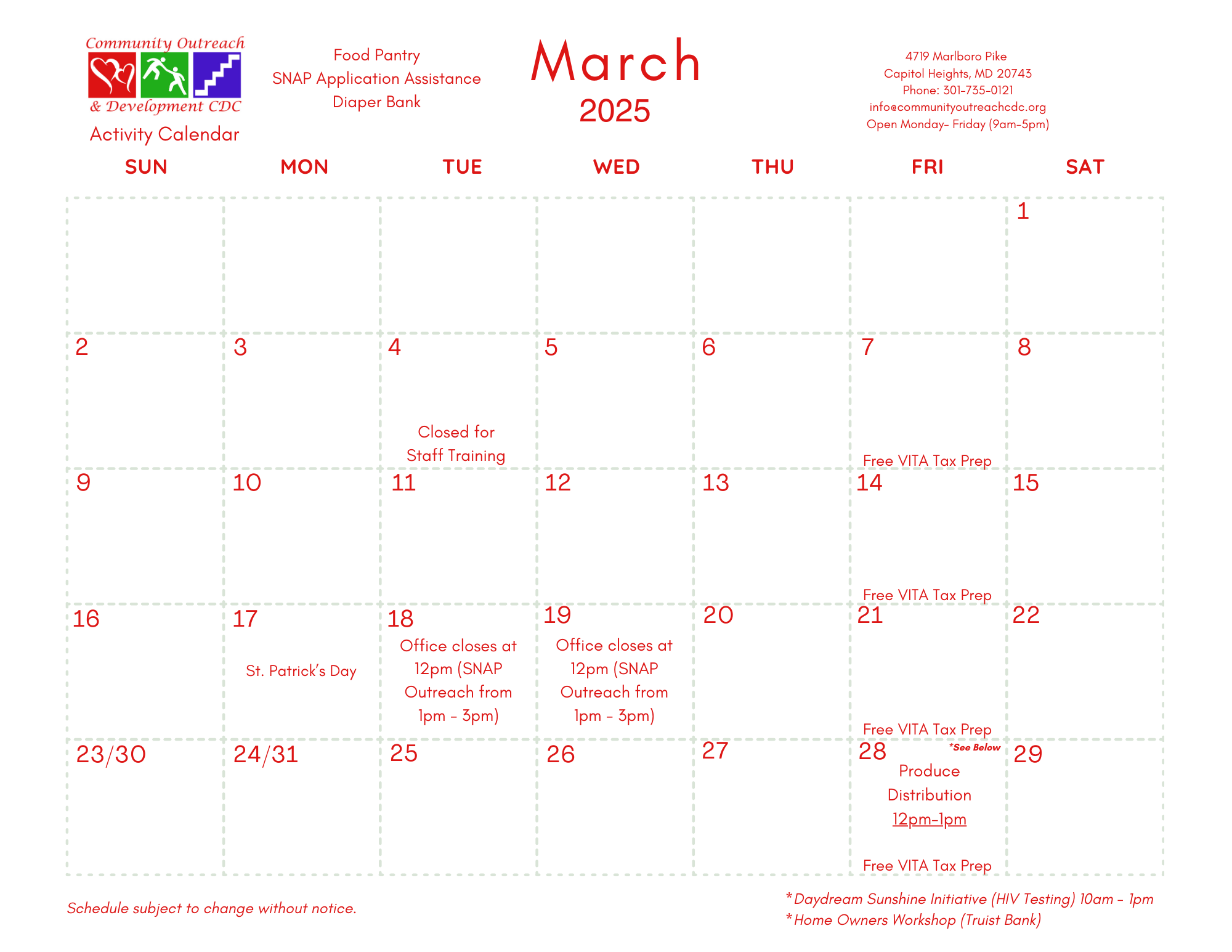 Events | Community Outreach & Development CDC